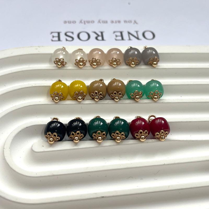 仿玉石玻璃珠子算盘桶珠国潮风唐装汉服旗袍纽扣中式复古装饰扣子