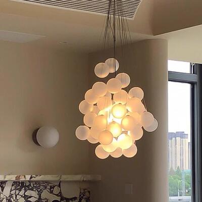 意大利luceplan北欧法式魔豆玻璃气球loft挑空复式楼梯间别墅吊灯