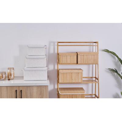 手工7547家用套三防尘面清理杂志收纳盒厨桌房杂竹物篮编收纳筐