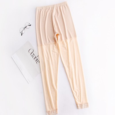 100-230斤大码9分裤肤色打底裤高腰半网纱裤性感透气夏季加肥长裤