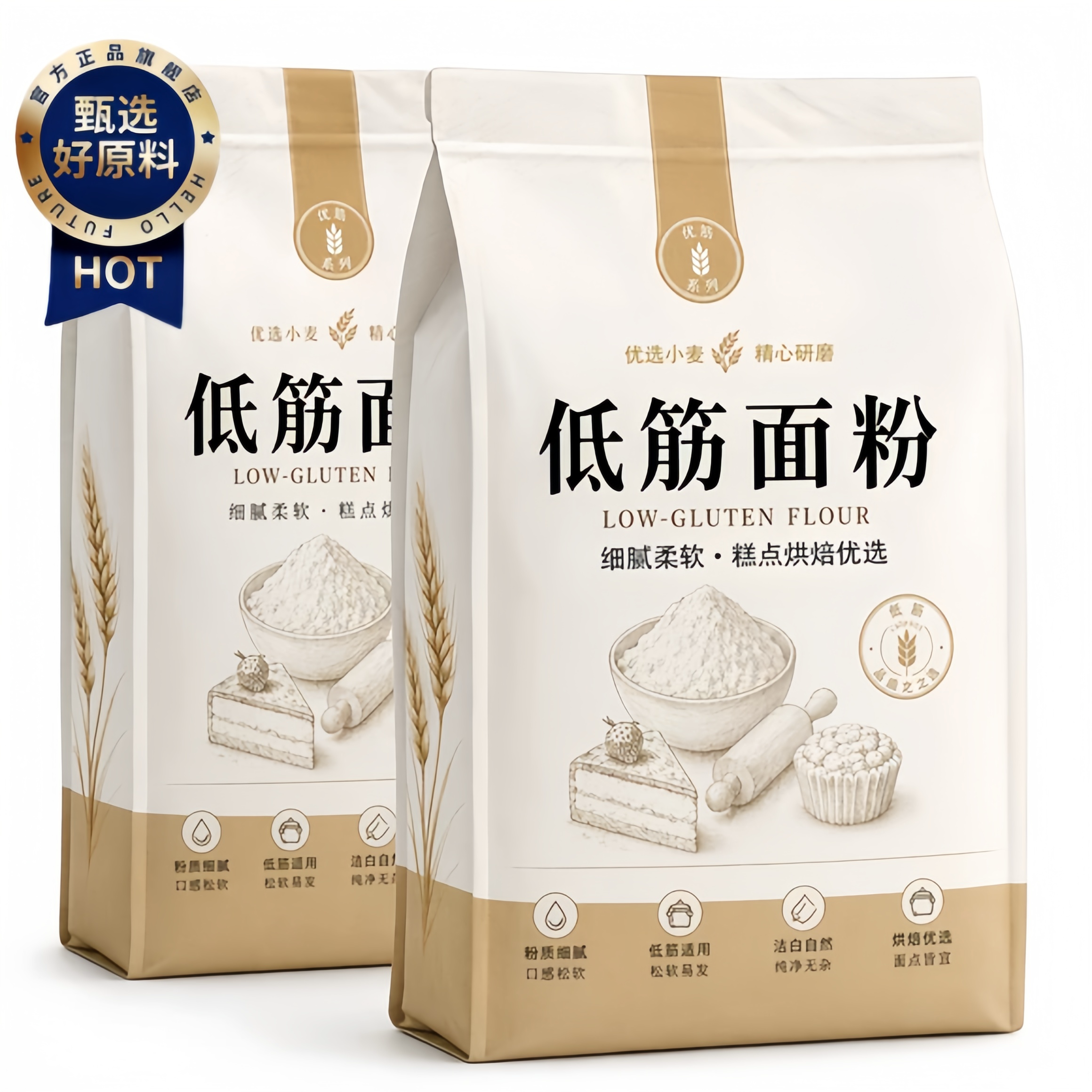 正宗低筋面粉烘焙家用官方旗舰店纯小麦粉蛋糕专用粉婴儿宝宝辅食