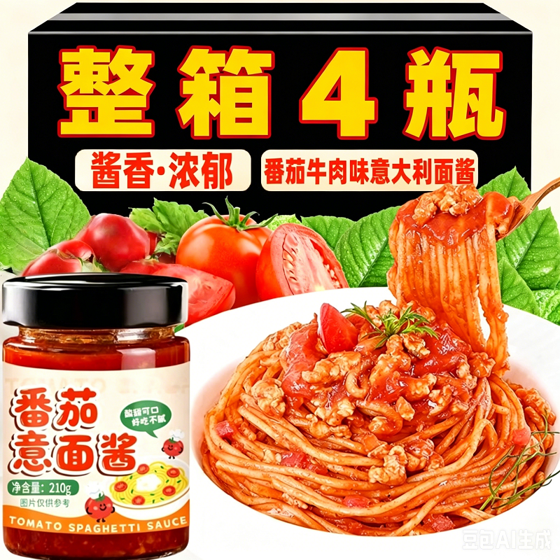 意大利面酱官方旗舰店番茄味黑椒牛柳味家用拌面意面酱牛排酱料