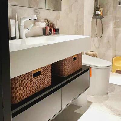 室柜下编织收浴AL100397筐卫生间收纳盒杂仿藤编篮子置物纳筐厕所