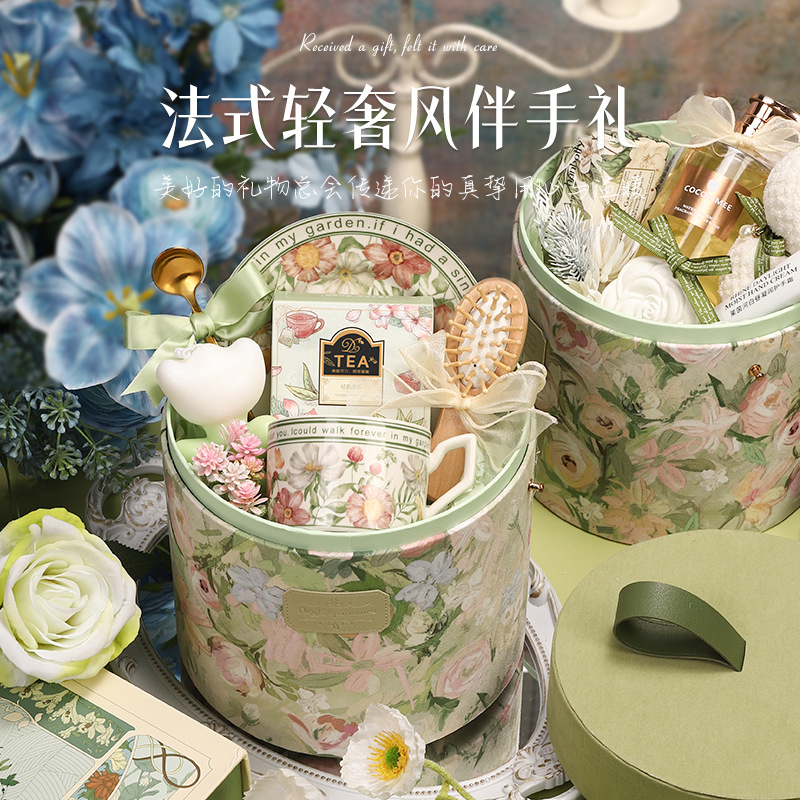 2025结婚婚礼伴娘伴手礼礼盒抱抱桶免折叠喜糖盒高级小众糖盒空盒 商品图