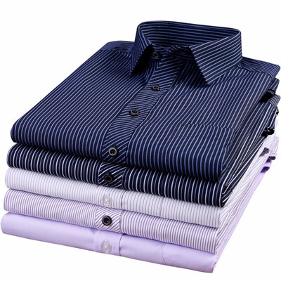 春秋装中年男衬衫长袖4050岁宽松爸爸衬衫中老年男士耐穿父亲衬衣