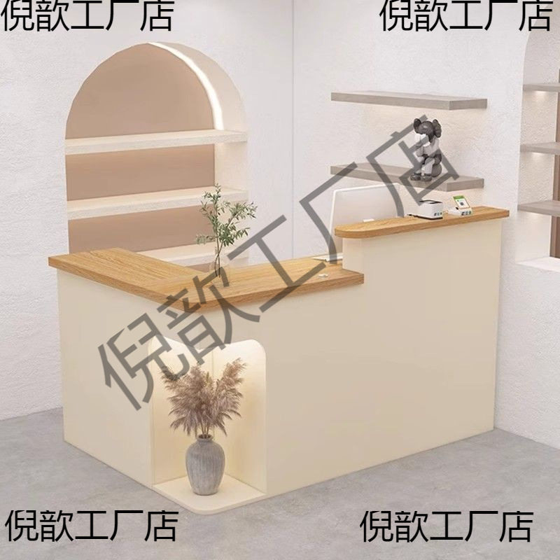 转角吧台收银台院女服装店型拐角前台柜台小型前台桌接待台