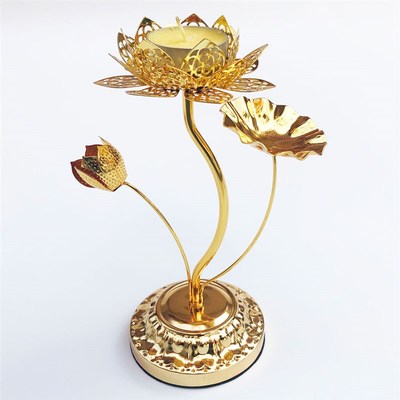 速发奉修佛具明油灯座莲花供佛灯架长酥灯供禅梅花台座
