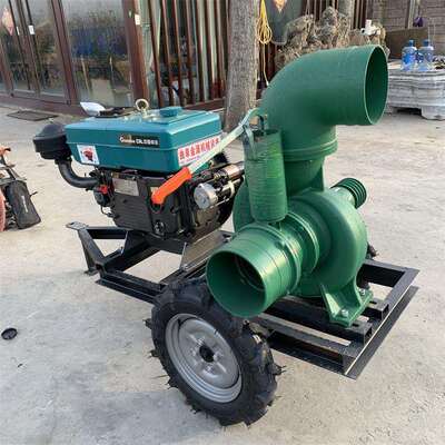 柴油机大6寸混流泵4进3出高压喷灌泵移动拖车式抽水机