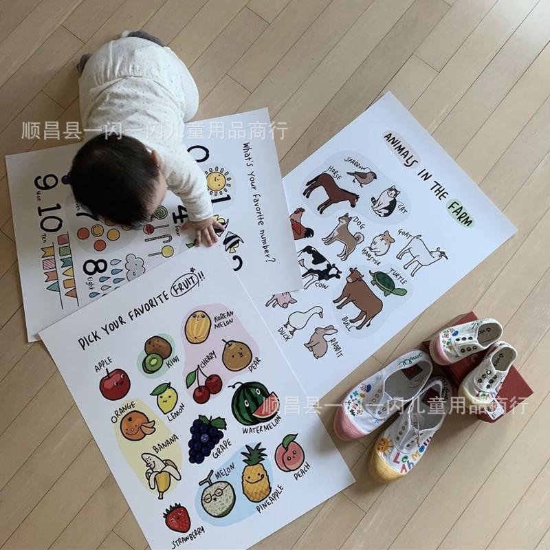 速发儿童无智挂图幼教海报益教认知卡玩具科声家居装饰彩色手绘画
