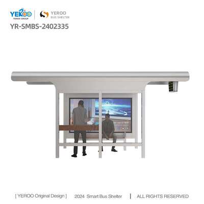 Outdoor Solar Power Metal Smart Bus Stop Shelter Design