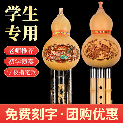 葫芦丝乐器学校教学初学者C调降B调防摔儿童小学生专用七孔紫竹