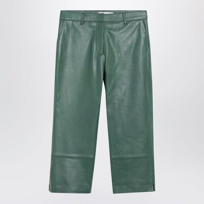 The Frankie Shop 女士 SS26 长裤 OLIVET 阔腿仿皮绿色