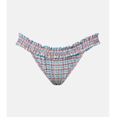 Faithfull the Brand 女士 比基尼 Esterel 格纹荷叶边比基尼下装