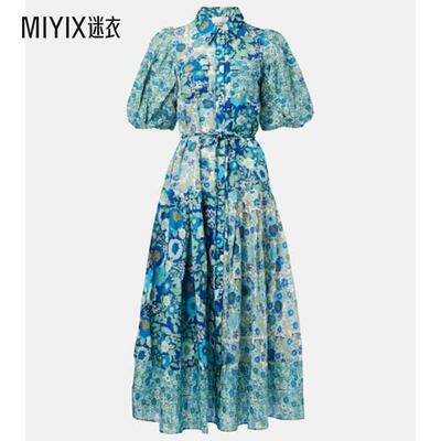 Alémais 女款Sacha 花朵苎麻衬衫式连衣裙 迷衣时尚