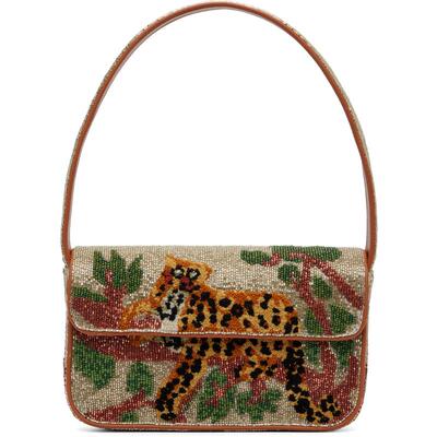 Staud 女士 单肩包 驼色 Tommy Beaded