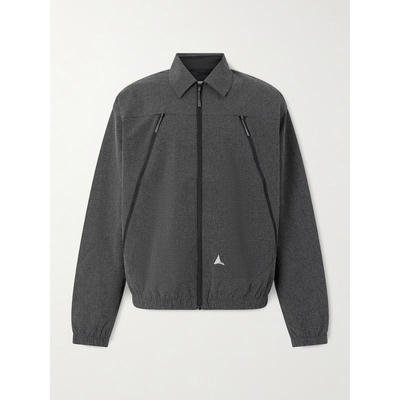 Roa 男士 SS26 运动外套 Lamon Logo刺绣超细格纹紧身夹克