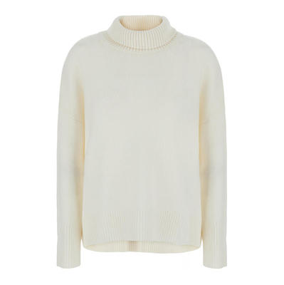 LISA YANG 女士 FW26 毛衣 'Heidi' Trims 白色高领罗纹羊绒(for)