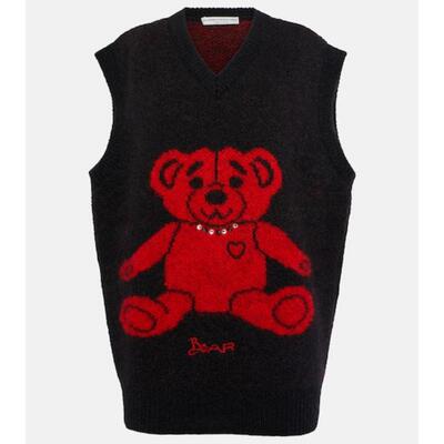 Alessandra Rich 亚历山德拉.瑞秋 女士 毛衣 Bear 羊毛混纺背心
