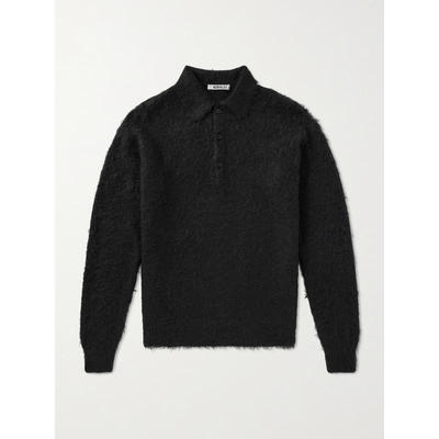 AURALEE 男士 SS26 毛衣 磨毛马海毛羊毛混纺Polo