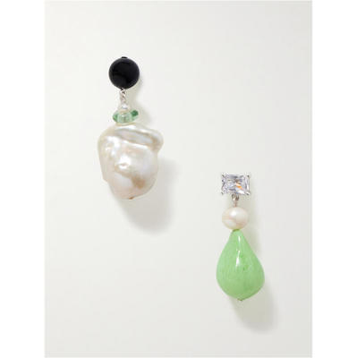 Completedworks 女士 CO 耳环 Bio-resin, 再生银色,立体锆石珍珠