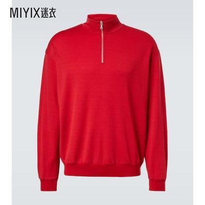 Auralee 男款羊毛混纺半拉链卫衣 迷衣时尚