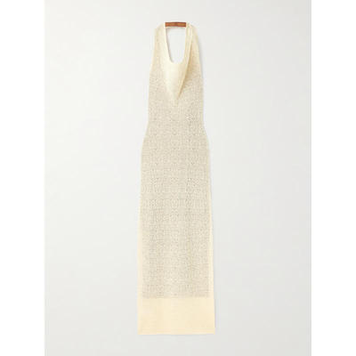 SIR. 女士 FW25 中长连衣裙 Celestino 洞眼针织挂脖长款连衣裙