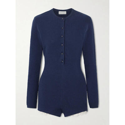 Magda Butrym 女士 SS26 连身裤 蕾丝边棉混纺厚绒布连体衣