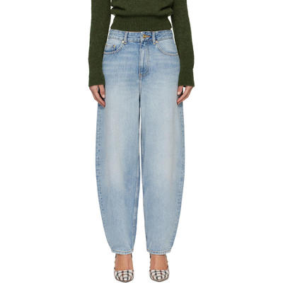 Ganni 甘尼 女士 牛仔长裤 蓝色 Loose Rigid Stary 牛仔裤