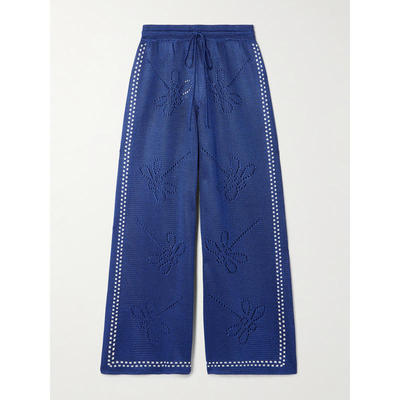 Calle Del Mar 女士秋冬新品 长裤 游园会洞眼针织阔腿裤