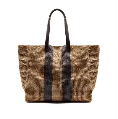 Parosh 女士 SS26 托特包 P.A.R.O.S.H. 条纹编织手提袋