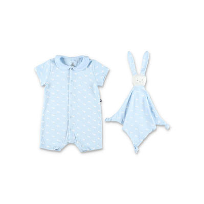 Petit Bateau 婴儿 SS26 服装 Petit 宽浅领鲸鱼印花礼品套装童装