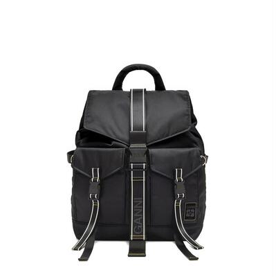 Ganni 甘尼 女士 FW26 双肩包 POLYAMIDE PU 黑色背包