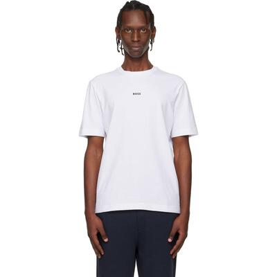 Boss 博斯 男士 SS25 T恤 白色 Relaxed-Fit Stretch Cotton Logo