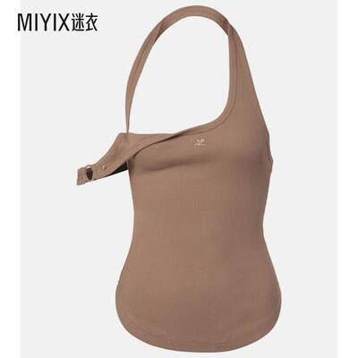 Courrèges 女款Undressed 90's 罗纹针织棉质上衣 迷衣时尚