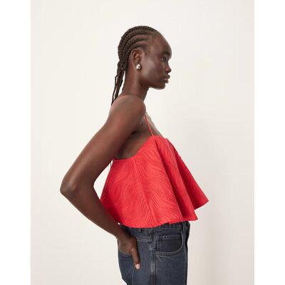 ARRANGE 女士 上衣 wavey 织物结构感梯形背心红色