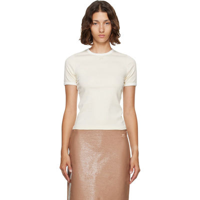 Courrèges 古未界 女士 T恤 灰白色 Signature Contrast