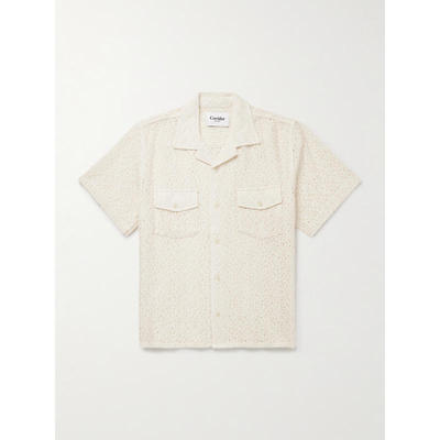 Corridor 男士 FW25 衬衫 Camp-Collar 棉质尼龙混纺蕾丝衬衫