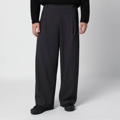 Hiking Patrol 男士 FW26 长裤 深灰褶裥粘胶纤维混纺裤子