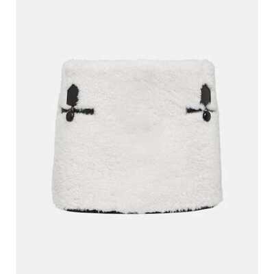 BLANCHA 女士 迷你裙 皮革边毛羊皮迷你半身裙