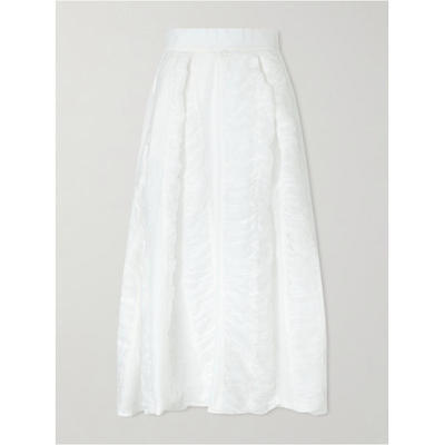 Thierry Colson 女士 FW26 中长裙 Wynona 褶皱棉/薄纱中长半身裙