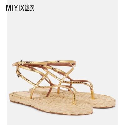 Paris Texas 女款Hydra 金属感皮质人字拖 迷衣时尚