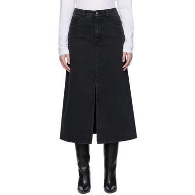 A.P.C. 女士 中长裙 黑色 Georgia 牛仔半身裙