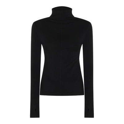 thom/krom 女士 FW26 T恤 黑色弹力上衣