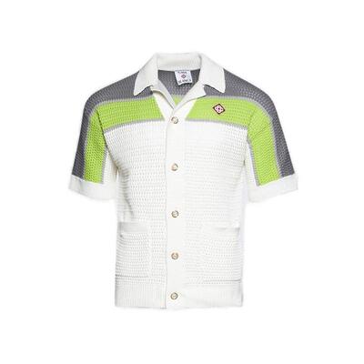 Casablanca 男士 SS26 衬衫 卡萨布兰卡条纹钩针短袖