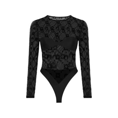 Marine Serre 女士 SS26 连体衣 SERRE MOONOGRAM 海军风长袖
