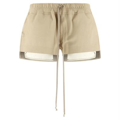Rick Owens 瑞克·欧文斯 女士 SS26 短裤 驼色 Fog Boxer 皮革
