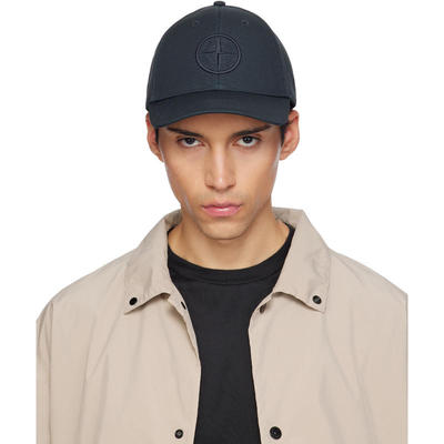 Stone Island 石头岛 男士 棒球帽 海军蓝 9100013 Cotton Reps