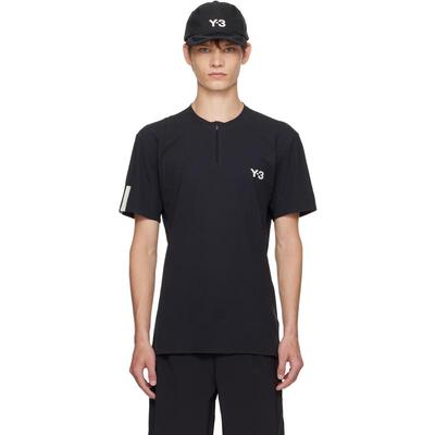 Y-3 男士 T恤 黑色 US Open 系列 Tennis Freelift Zip Pro