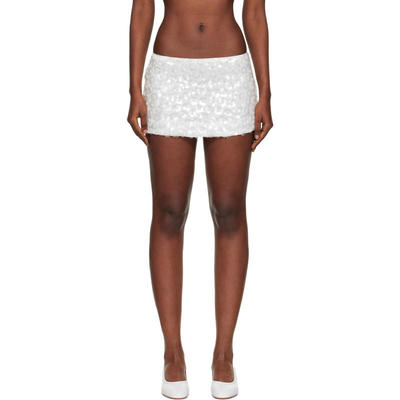Danielle Guizio 女士 迷你裙 灰白色 Floral Paillette 短裙