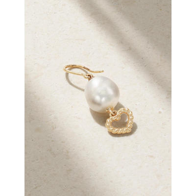 Alison Lou 女士 CO 耳环 Streamer 心形14K金珍珠单耳环